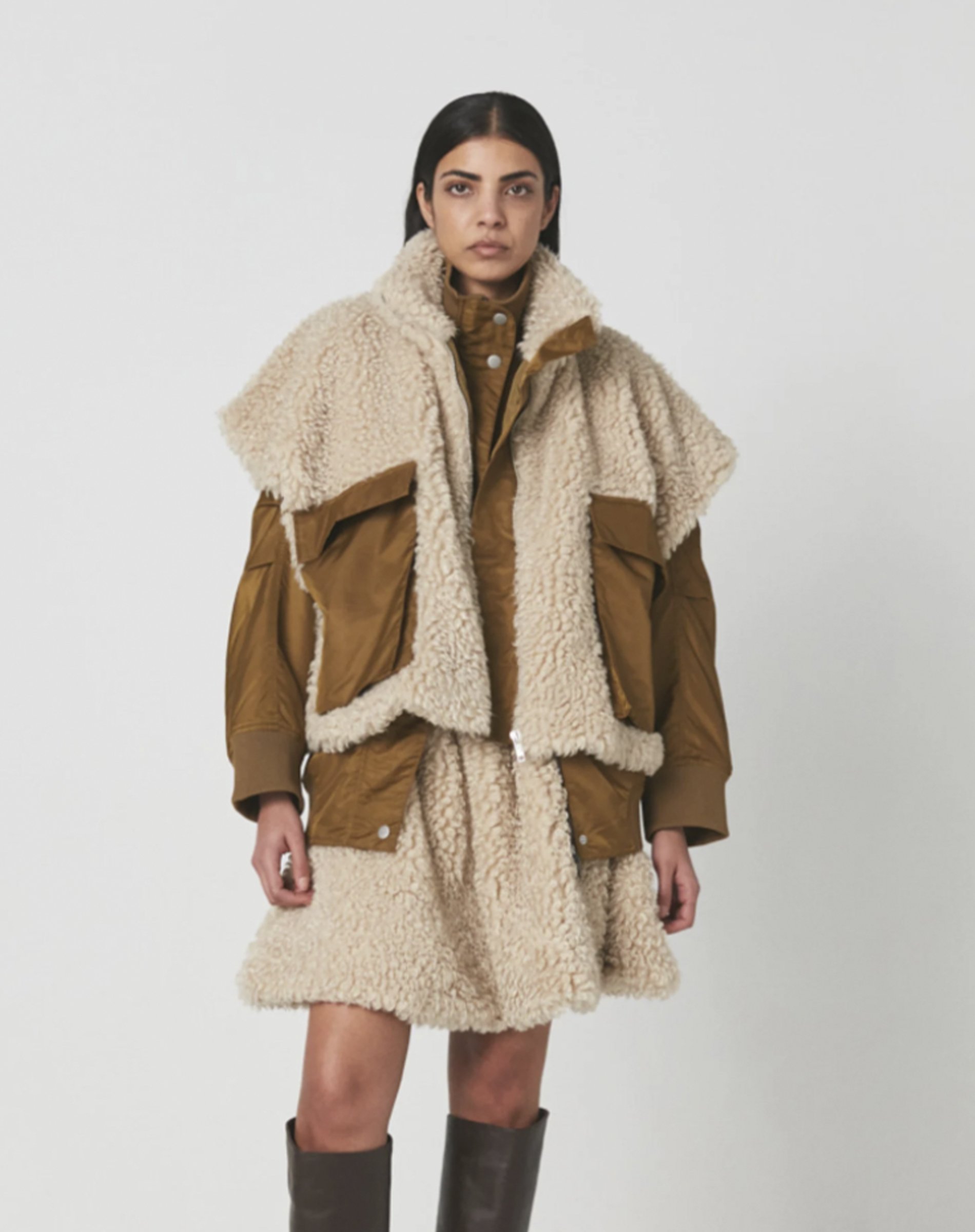 Tamy Curly Fur Tunic Vest - Rabens Saloner | byKalstrup